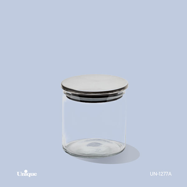 بانکه 1200 شیشه ای با قطر 10 درب استیل یونیک کد UN-1273A - Mahya Store